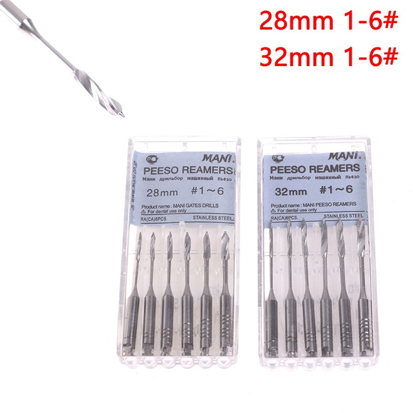 6Pcs Dental Endodontic files Reamers Drill Burs peeso reamers Endo ...