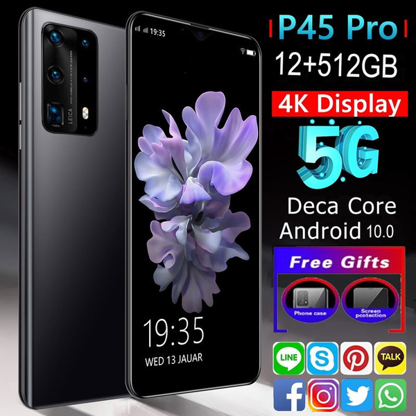 2020 4G 5G Mobile Phone New Fingerprint Unlock P45 Pro Smartphone ...