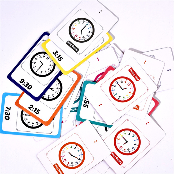 Telling Time Flash Cards Montessori Toy for Children Kids Early ...