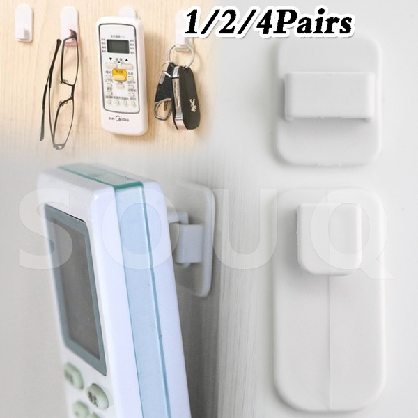 1/2/4 Pairs Wall-mounted Storage Hooks for Attaching Two-piece Plastic ...