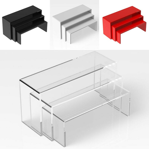 Acrylic Riser Shelf Nesting Plinths Shop Counter Display Stands ...