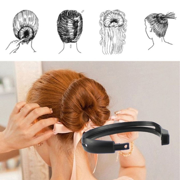 2 Pcs/Set Women DIY Hair Styling Updo Donut Bun Clip Tool Formal French ...