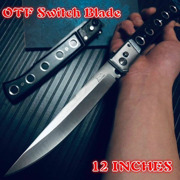 12 INCHES Extra Large TACTICAL OTF Spring Assisted Open Knife Italian ...