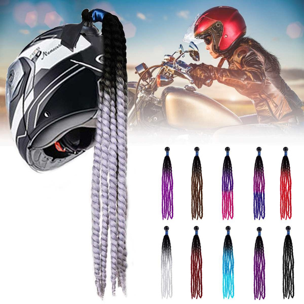 Punk Style Motorcycle Helmet Braids Bike Gradient Ramp Sucker Removable ...
