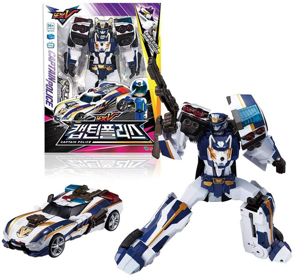 Tobot V Captain Police, Robot Transforming to Police Car, Animation ...