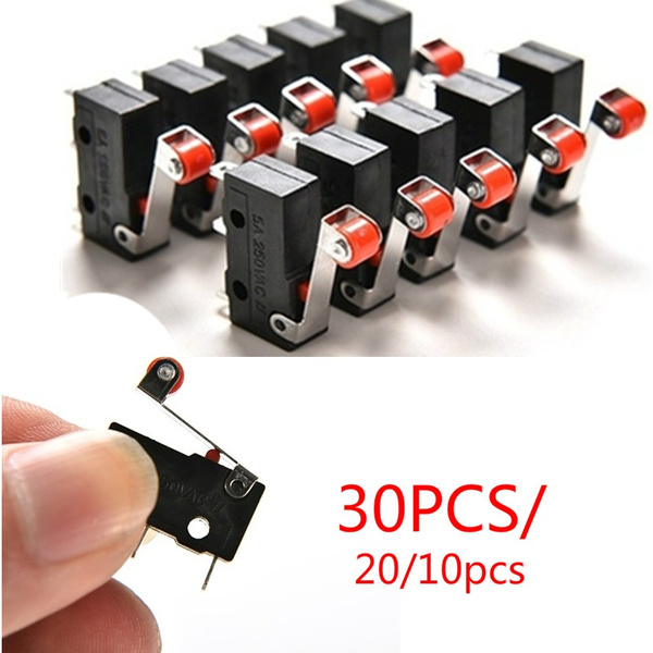30Pcs /20/10pcs Micro Roller Lever Arm Open Close Limit Switch KW12-3 ...