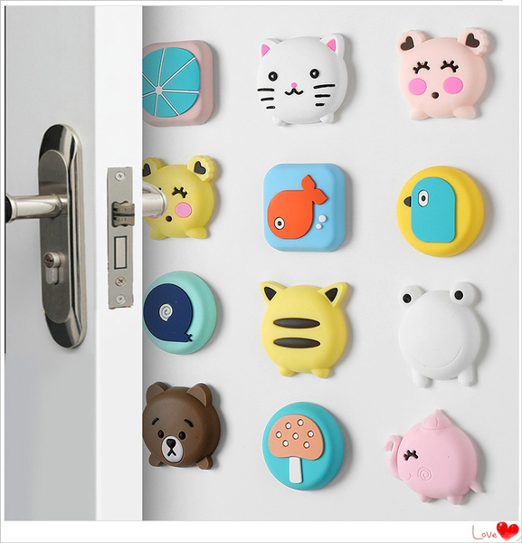 1 Piece Silicone Door Stopper Door Crash Pad Silicone Cartoon Handle ...