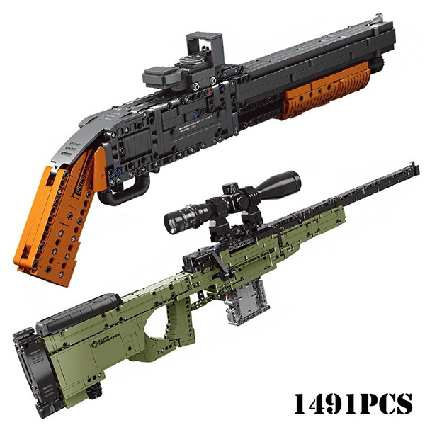 Gun Model The M1897 and AWM Sniper Rifle Building Blocks Bricks Toys ...