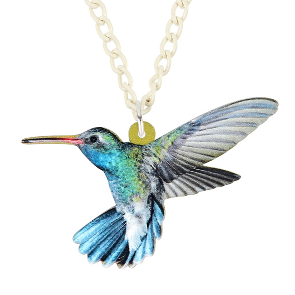 Acrylic Fashion Hummingbird Bird Necklace Charm Choker Chain Collar ...