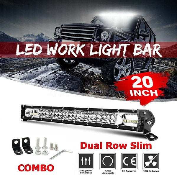 20inch 1200W Led Light Bar Dual Row Spot Flood Combo Work UTE Truck SUV ...