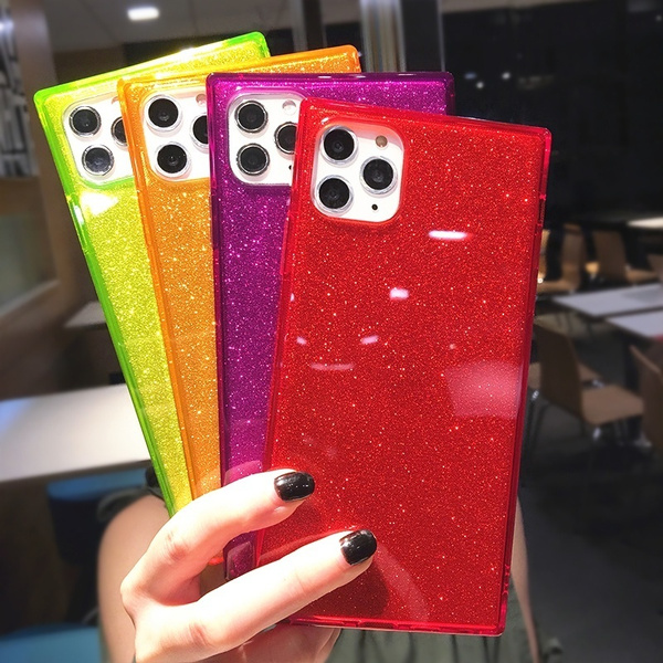 For iPhone 12 Pro Max Case,Gorgeous Frame Shockproof Clear Fluorescence ...