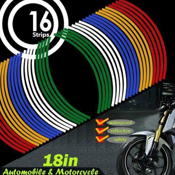 16Pcs/Set Motorcycle Wheel Stickers Rim Stickers Steel Rim Stickers ...