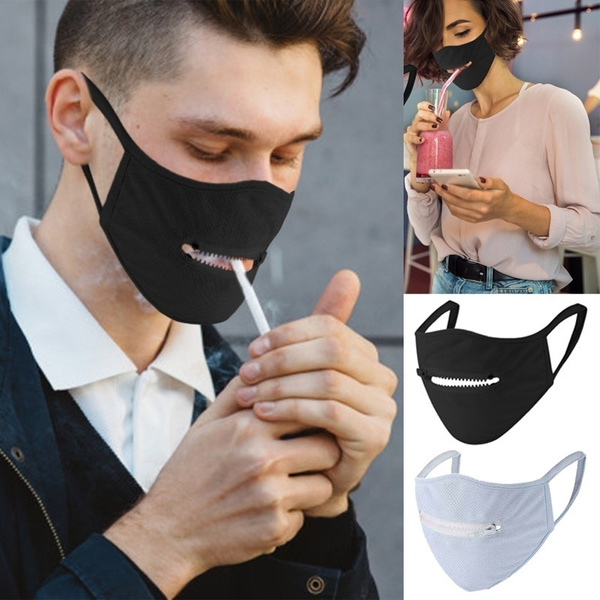 5 Colors Anti Dust Breathable Black Cotton Zipper Mask Outdoor Women ...