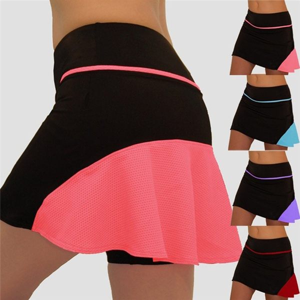 Women's Fashion Running Tennis Skirt Ruffled Biking Skirt Tennis Skort ...