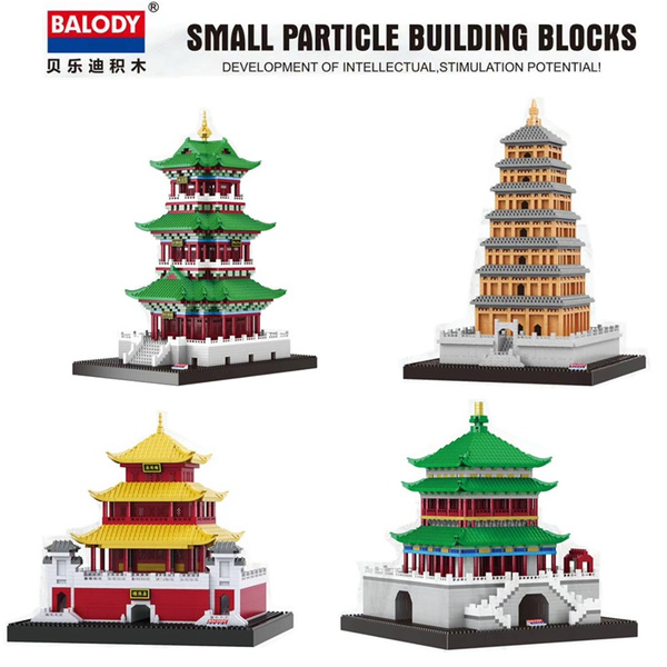 Chinese Famous Architecture Tower diamond Building Blocks kids ...