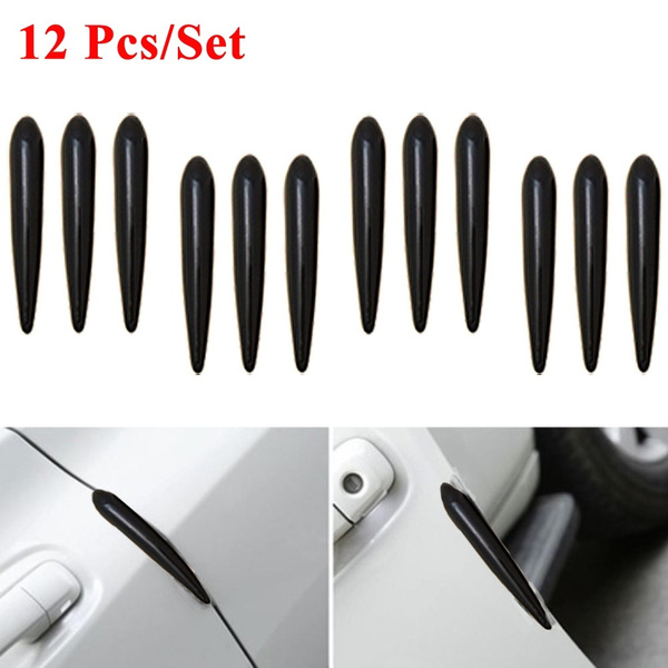 12 Pcs Universal Black Car Door Anti-rub Silicone Edge Scratch Bumper ...