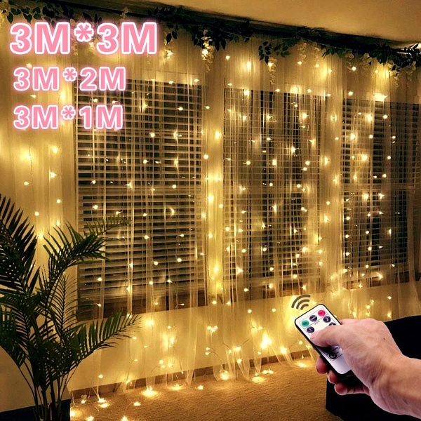 300 LED 3mX3m 200LED 3m×2m 100LED 3m×1m 8modes String Lights Christmas ...