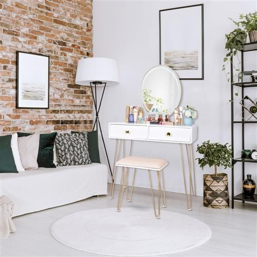 Bedroom Iron Dressing Table Simple Dressing Table With Light Three ...