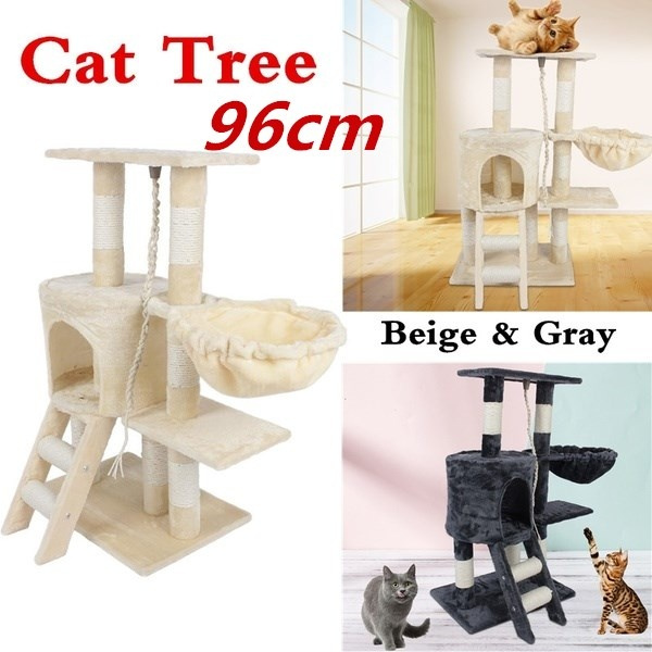 Deluxe Multi Level Cat Tower With Scratching Climb Activity Toys Pet ...