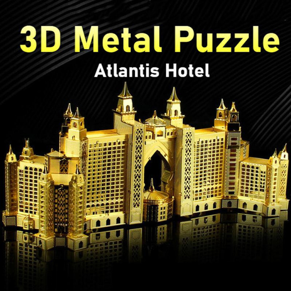 3D Metal Puzzle For Adult Gold Building Brass Model Kits DIY 3D Laser ...