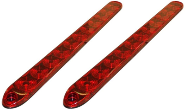 Pair TecNiq Red 15" Waterproof 11 LED Light Bar Stop Turn Tail 3rd ...