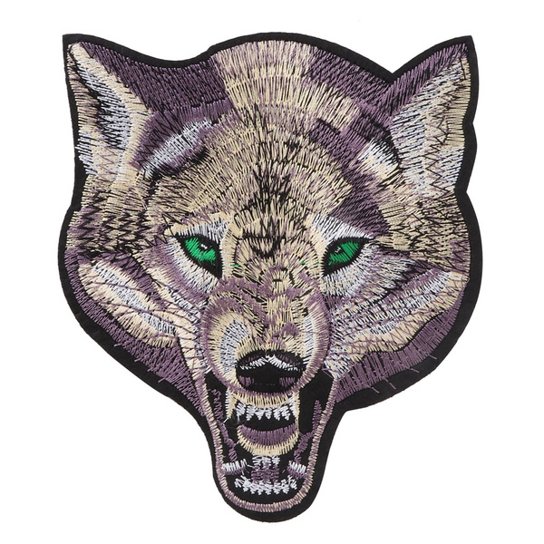 Wolf Head Embroidery Cloth Paste Iron-on Patch DIY Clothes Decoration ...