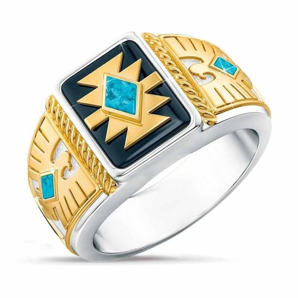 Fashion Gold Men's Eagle Rings for Male Punk Gold Color Religious ...