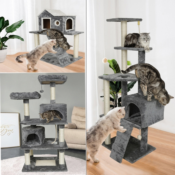 New Cat Tree Tower with Scratching Post Cat Condos Kitty Climber Tree ...