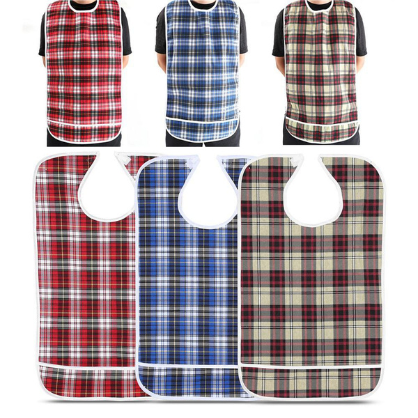 Adult Bib Clothing Protector - 1 Pack Long Washable Reusable Bibs For ...