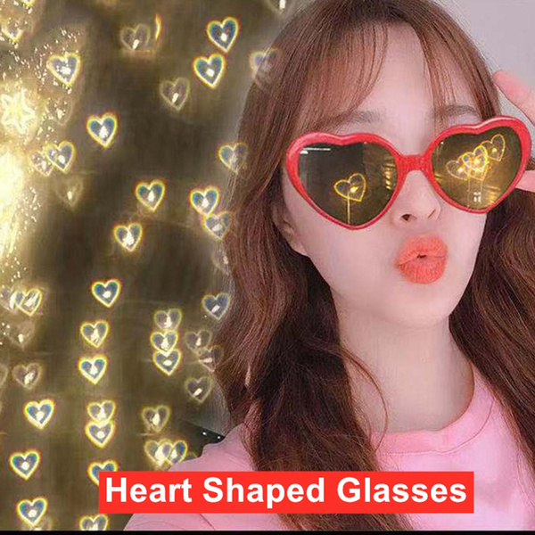 Hot Gifts Durable Fashion Heart-shaped Heart Diffraction Glasses Special Effect Glasses Lights ...