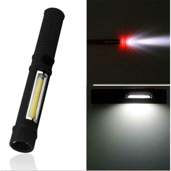 LED COB Work Light Flashlight Pocket Pen Light With Magnetic Battery ...