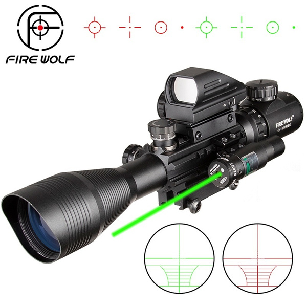 Fire Wolf Scope 4-12X50 Scope Illuminated Rangefinder Reticle Rifle ...