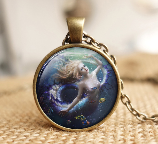 Mermaid necklace ,Fairytale Mermaid pendant ,Mermaid pendant Mermaid ...
