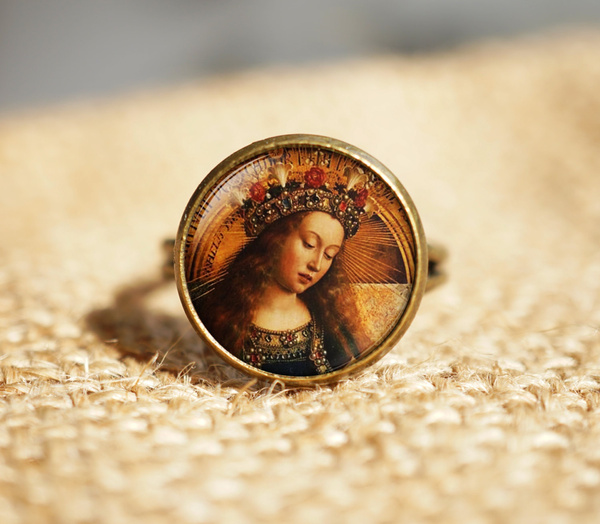 Mother Mary Rings,Blessed Virgin Mary Detail of Ghent Altarpiece circa ...