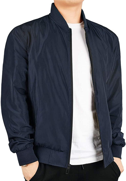 Men's Lightweight Bomber Jacket Windbreaker Flight Bomber Jacket Coat ...