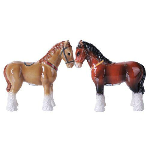 Pacific Giftware 4.75 inches Clydesdale Horses Magnetic Salt and Pepper ...
