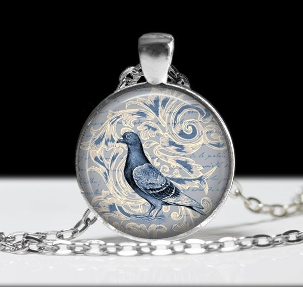 Pigeon Jewelry, Pigeon Necklace, Gift for Her, Pigeon Pendant, Pigeon ...