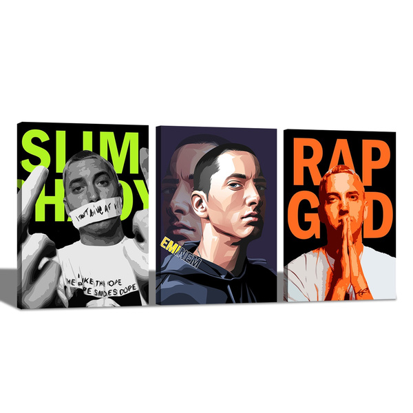 Eminem Rapper Art Painting Poster and Prints Canvas Wall Pictures for ...