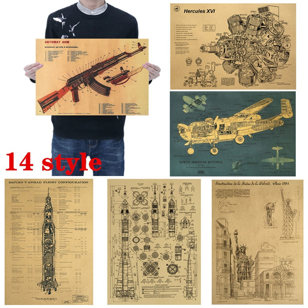 English Poster Firearms Tank Engine Eiffel Tower Statue of Liberty ...