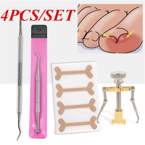 4pcs/set Pedicure Tool Paronychia Hook Nail File Ingrown Nail Sticker ...