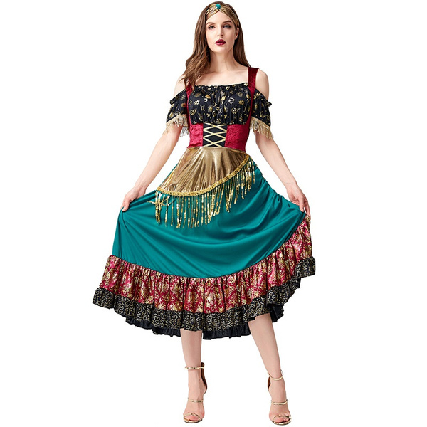 Halloween Cosplay Gypsy Bohemia Costume Dress For Women stage ...