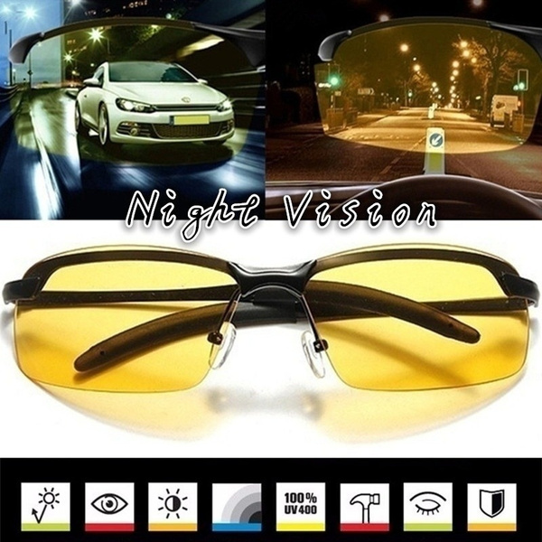 Yellow High-end Night Vision Driving Glasses Polarized UV400 Sunglasses ...