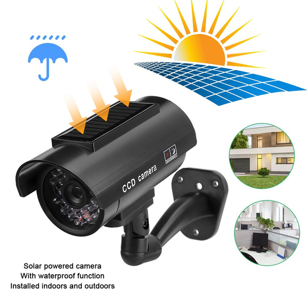 Solar Powered Waterproof Imitation Dummy Security Fake Camera With ...
