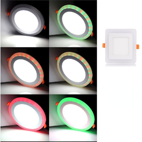 LED Light 5/7 PACK Ceiling Recessed White- RGB Dual Color Panel ...