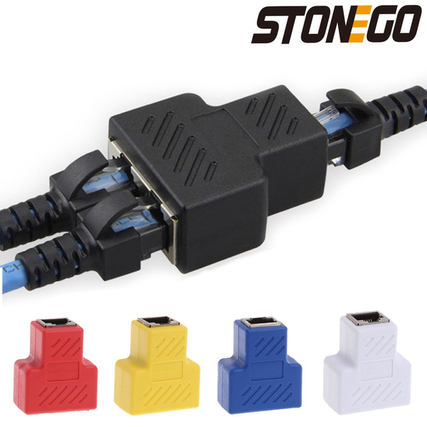 Cable Adapter Connector LAN Ethernet 1 To 2 Ways Extender Plug RJ45 ...