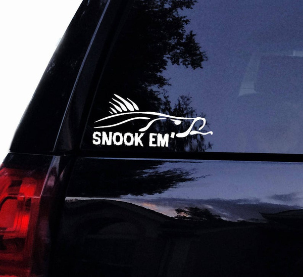 Snook Snook Em Fishing Decal - Fisherman Snook Fish Vinyl Car Decal ...