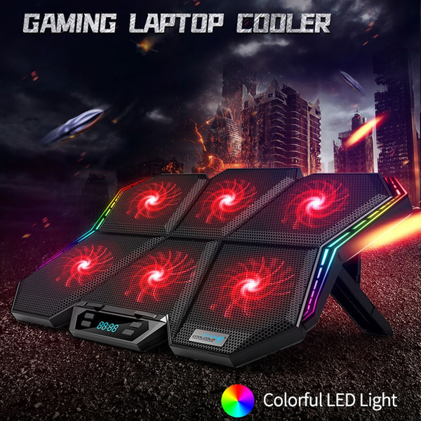 RGB Gaming Laptop Cooler Holder LED Screen Laptop Cooling Pad Notebook ...