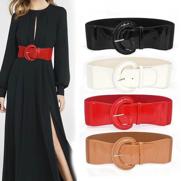 Women Wide Belt Cummerbund Adjustable Corset Belt for Dress Coat Skirt ...