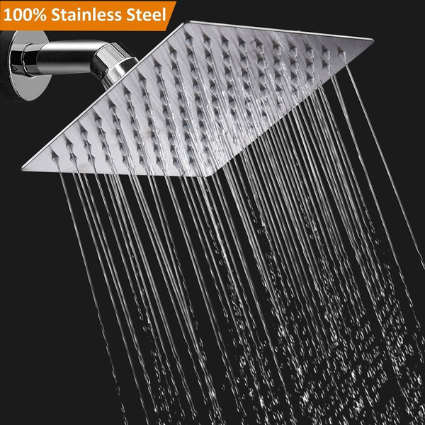 304 Stainless Steel Square Rain Shower Head High Pressure Top Spray ...