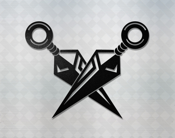 2pcs Details about Crossed Kunai Logo Vinyl Decal Sticker - JDM Car ...